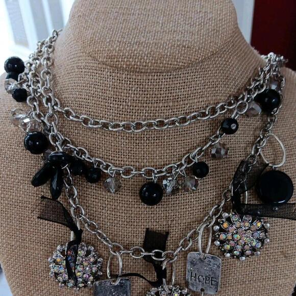 Plunder | Jewelry | Plunder Designs Chuncky Charm Necklace Silver Tone ...